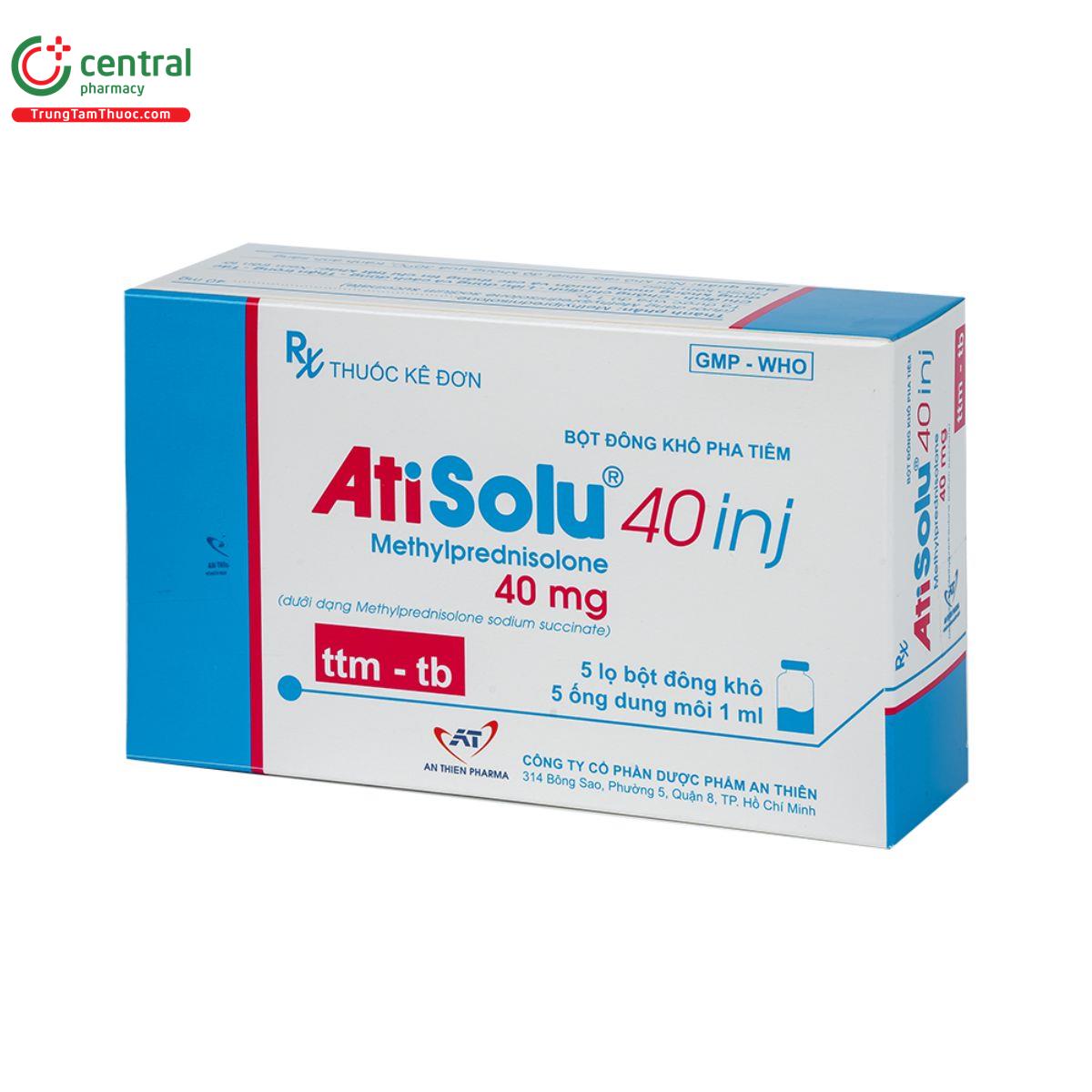 Thuốc Atisolu 40 inj chống viêm, dị ứng, ức chế miễn dịch