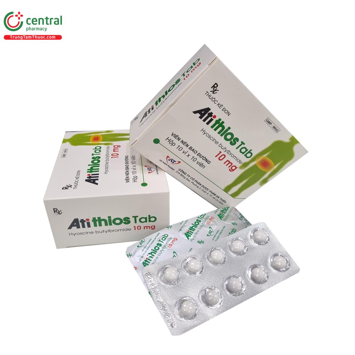 Thuốc Atithios Tab 10mg - Điều trị tình trạng co thắt dạ dày - ruột