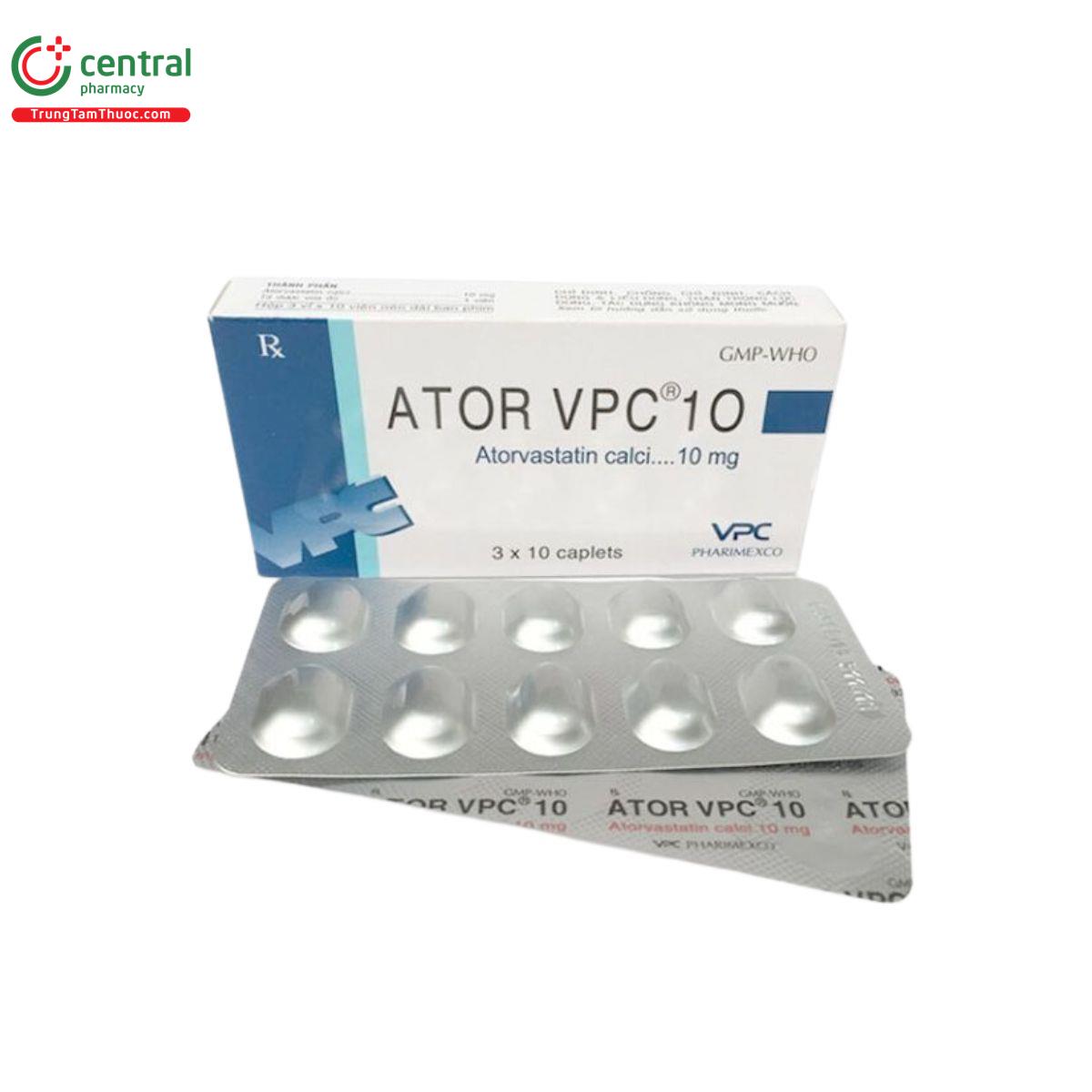 Thuốc Ator VPC 10mg giảm cholesterol, điều trị rối loạn lipid máu
