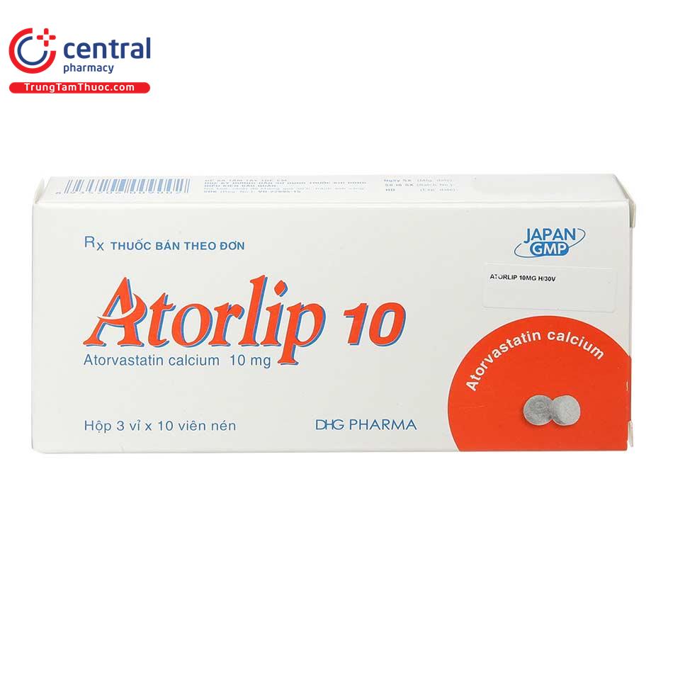 Thuốc Atorlip 10 điều trị cholesterol cao và giảm nguy cơ đột quỵ