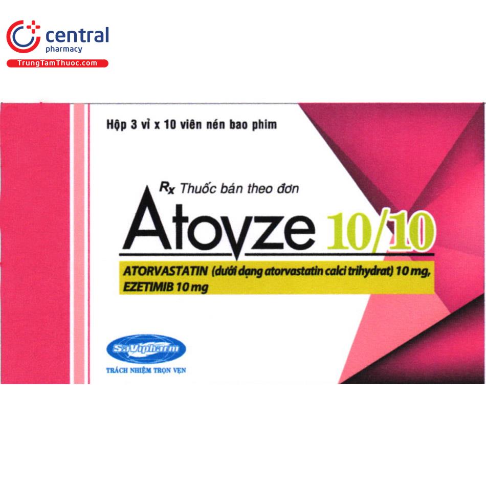 [CHÍNH HÃNG] Thuốc Atovze 10/10 điều trị hạ cholesterol huyết tương
