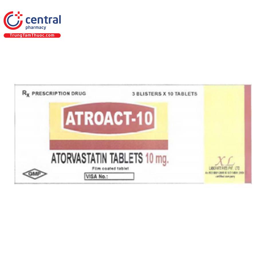 [CHÍNH HÃNG] Thuốc Atroact-10 chứa Atorvastatin giảm mỡ máu hiệu quả