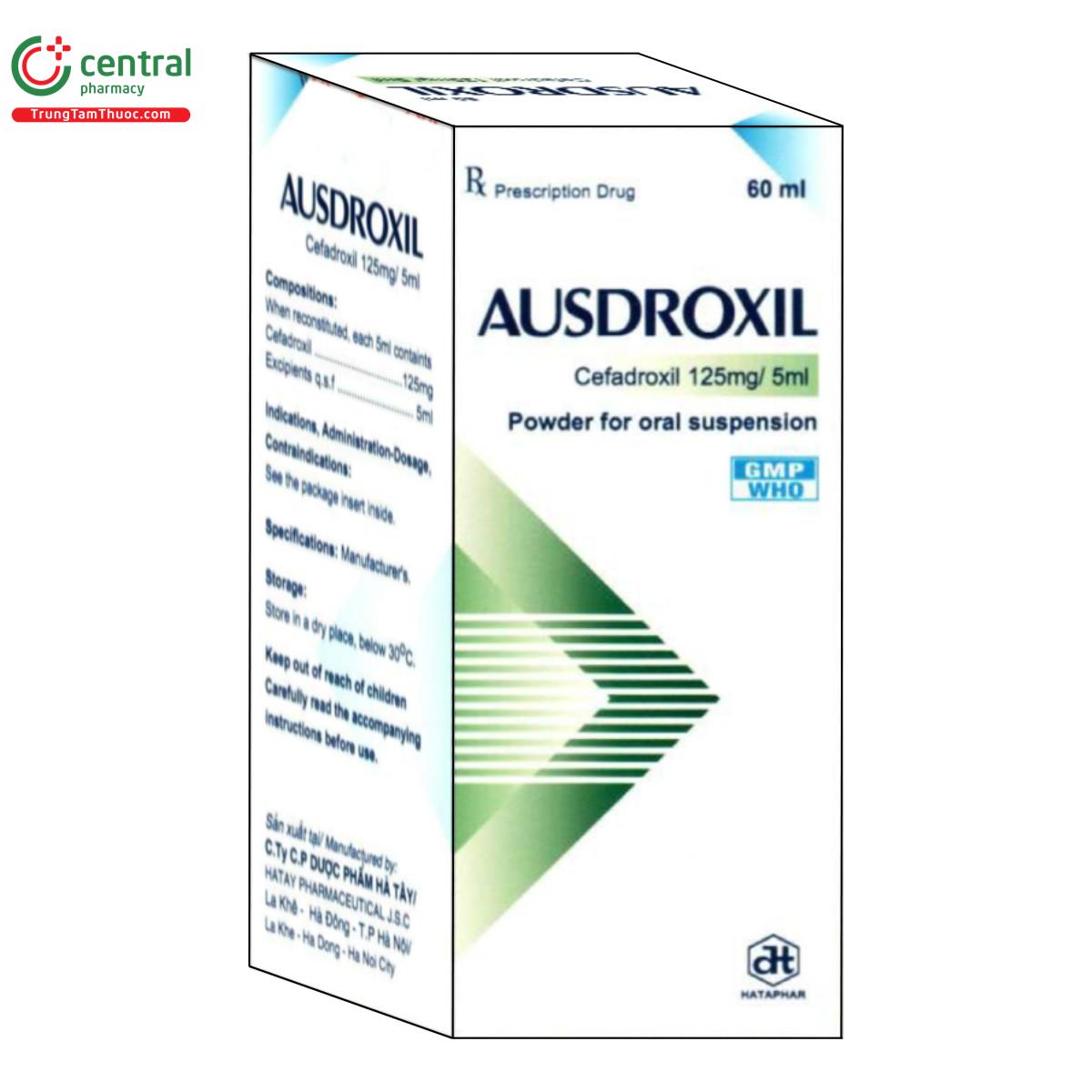 Thuốc Ausdroxil 125mg/5ml điều trị các nhiễm khuẩn nhẹ và trung bình