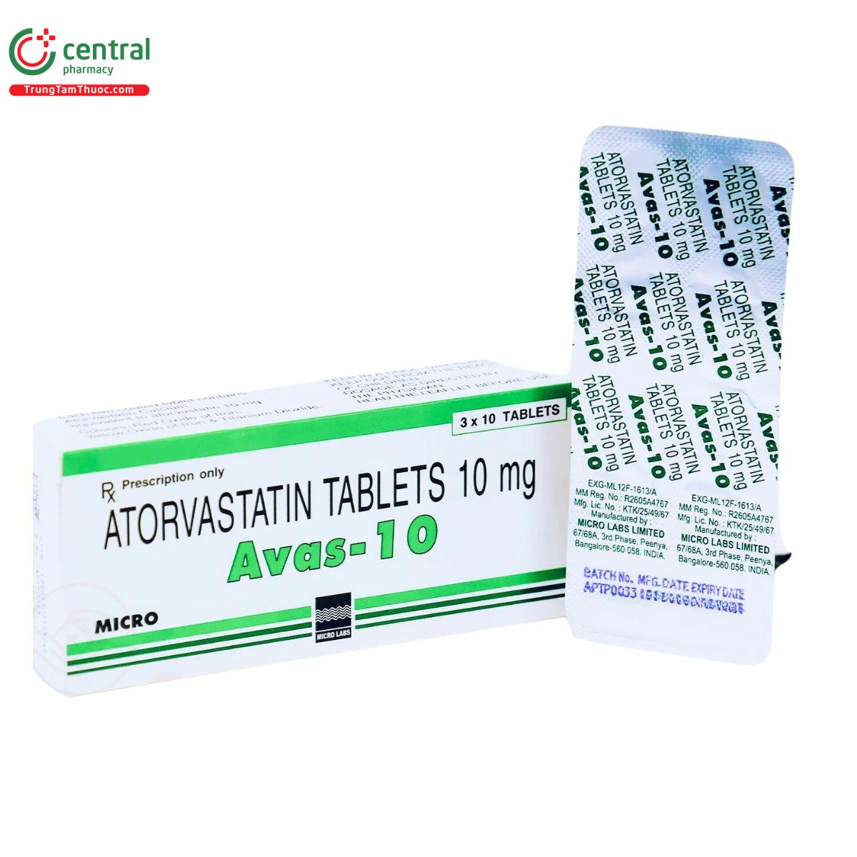 Thuốc Avas-10 điều trị tăng cholesterol và rối loạn lipid máu