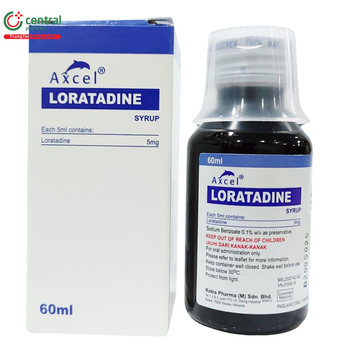Thuốc Axcel Loratadine Syrup (Chai) - Giảm viêm mũi dị ứng, mày đay