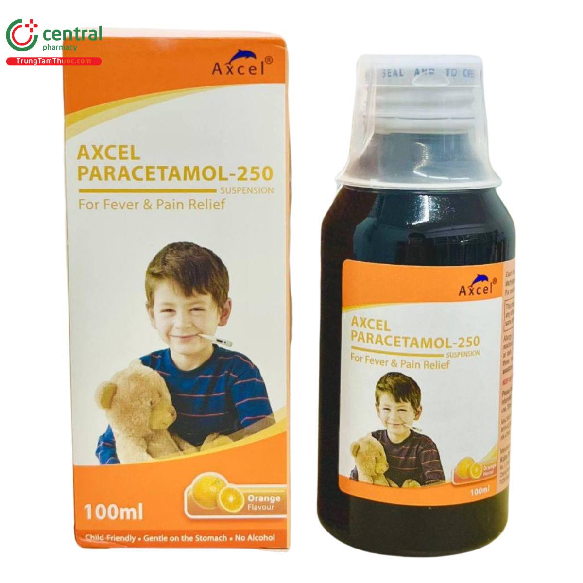 Thuốc Axcel Paracetamol-250 suspention (Orange) giảm đau, hạ sốt