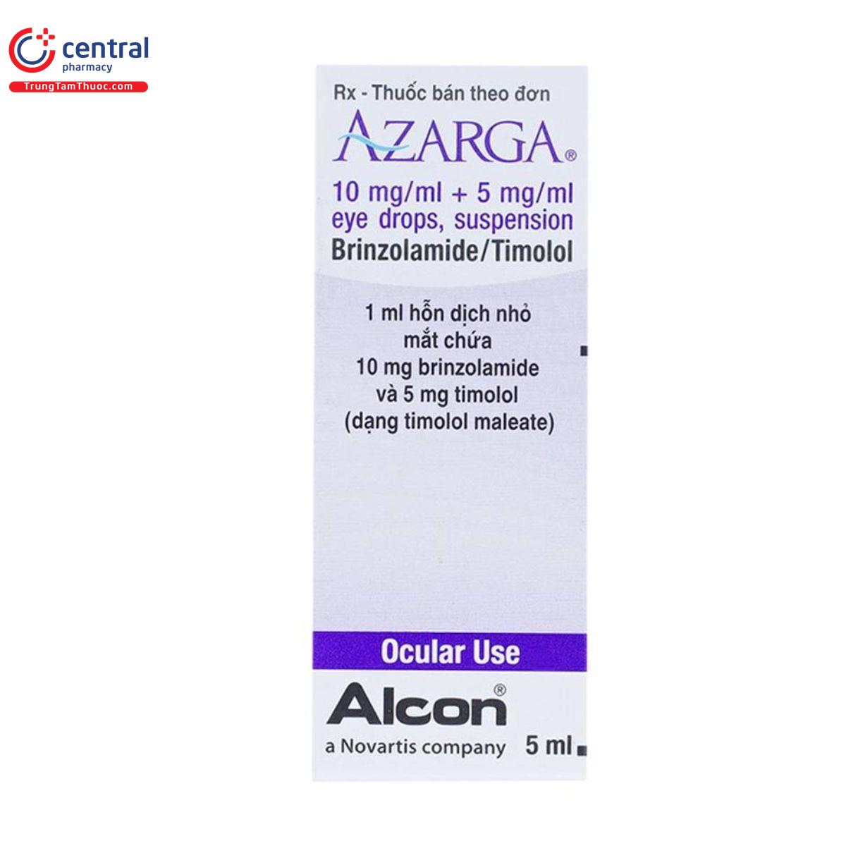 Thuốc Azarga điều trị giảm áp lực nội nhãn, glocom góc mở, tăng nhãn áp