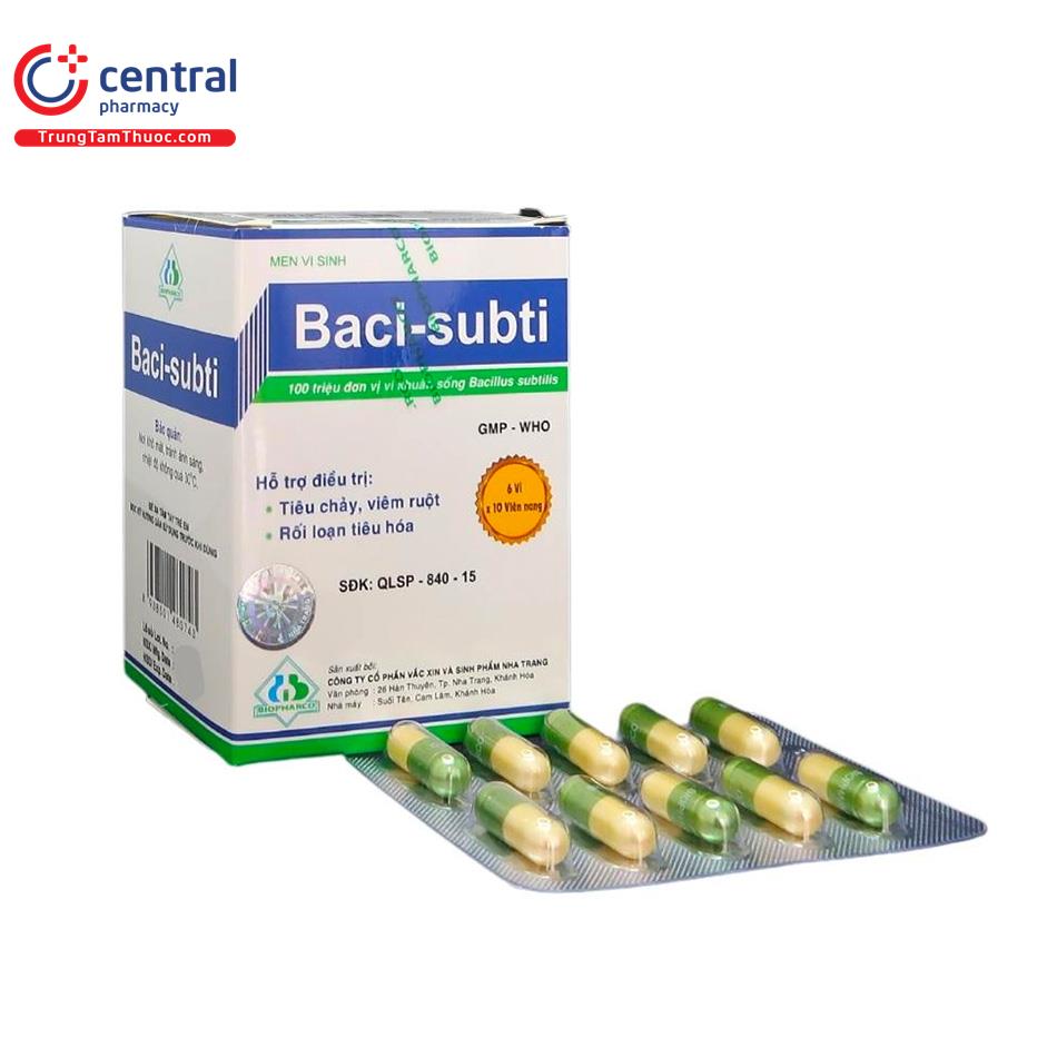 Thuốc Baci-subti viên nang hỗ trợ điều trị rối loạn tiêu hoá
