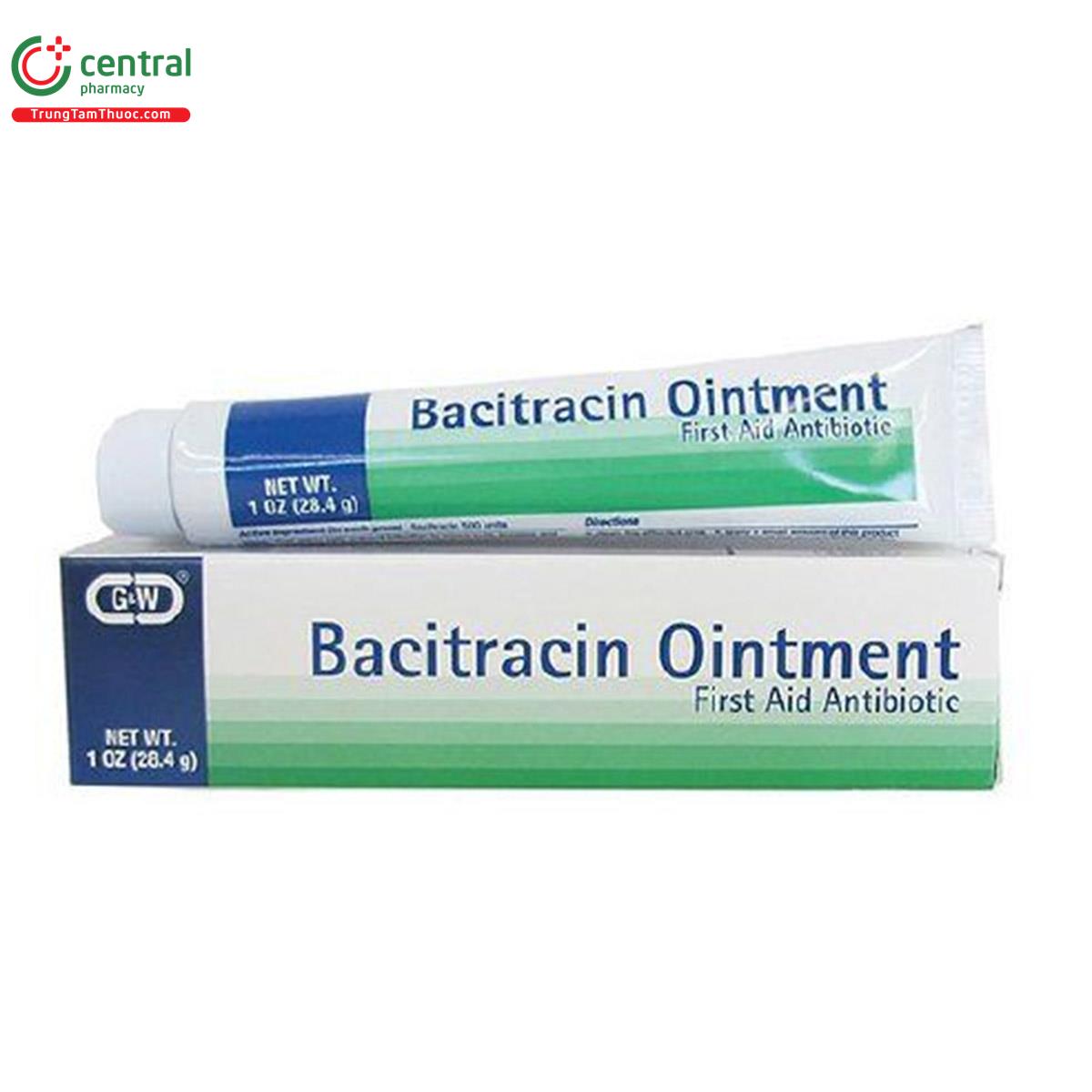 Thuốc mỡ Bacitracin Ointment G&W là kháng sinh bôi, trị nhiễm trùng da