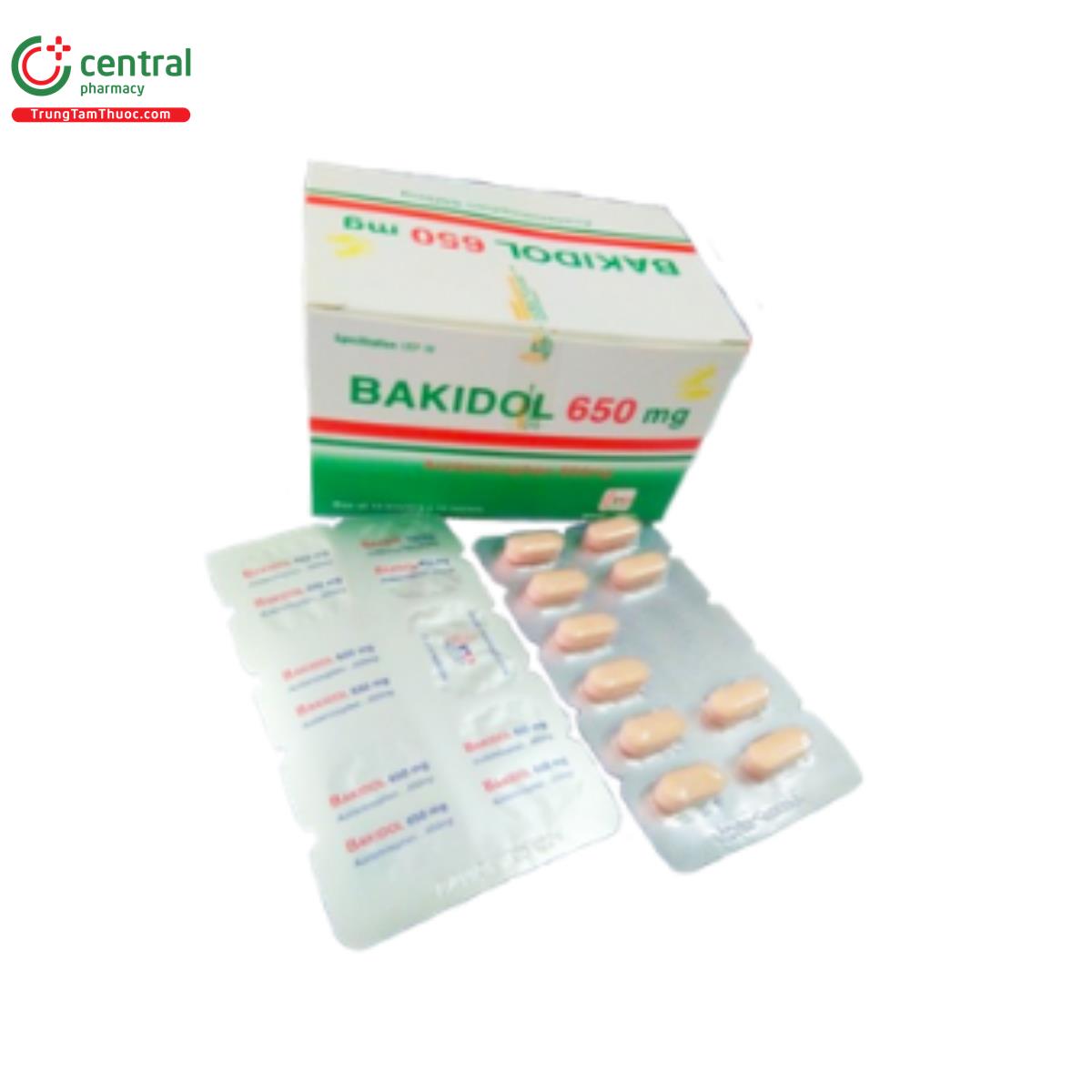 Thuốc Bakidol 650mg - Điều trị các chứng đau và hạ sốt từ nhẹ đến vừa