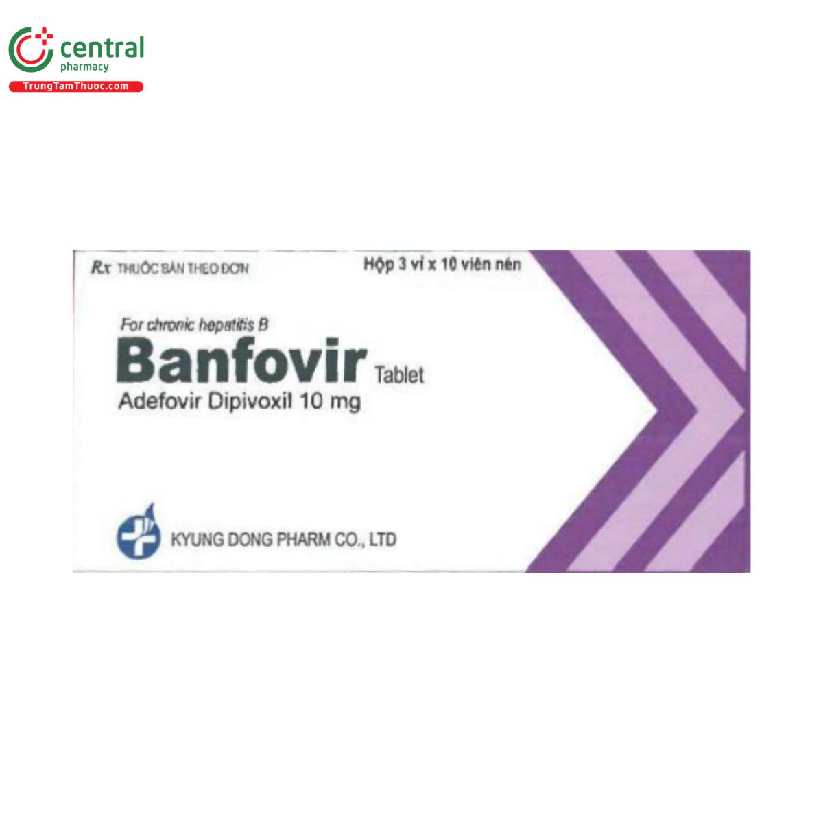 Thuốc Banfovir Unfilm-Coated Tablet điều trị viêm gan B ở người lớn