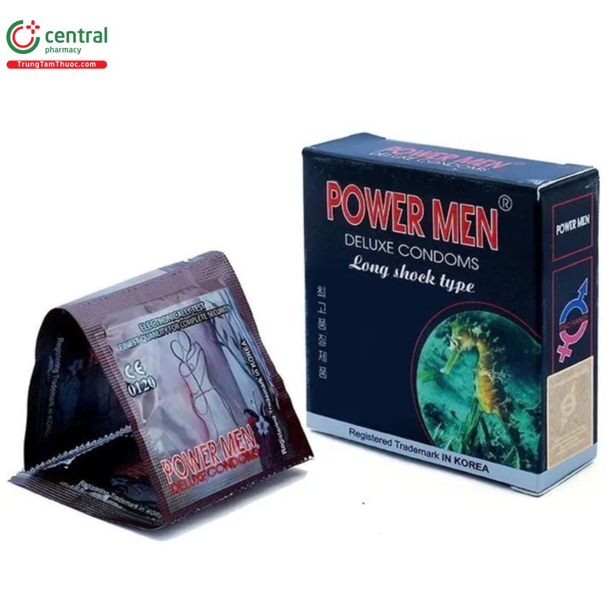 Bao cao su Power Men Cá Ngựa Long Shock Type (Hộp 3 cái) tăng cảm giác khoải cảm