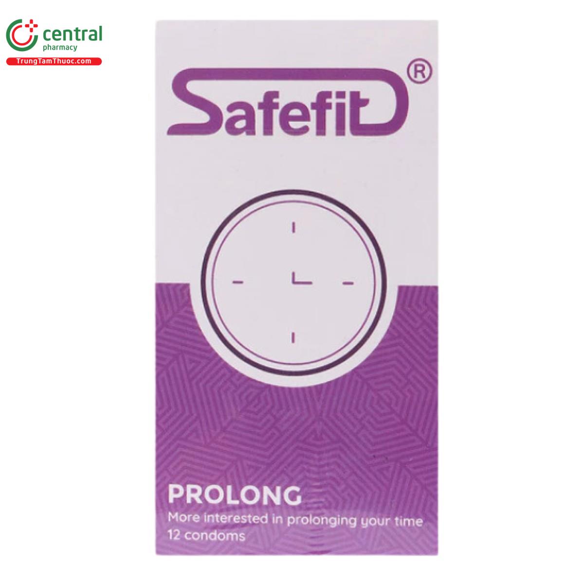 Bao cao su SafeFit ProLong (Hộp 12 cái) giúp kéo dài thời gian quan hệ