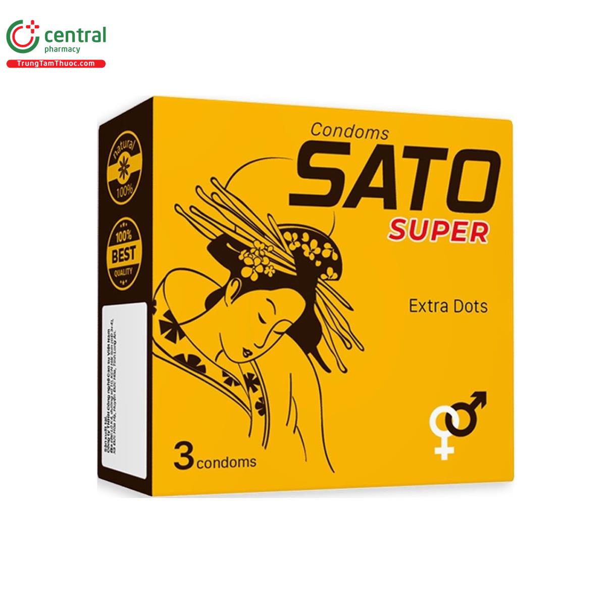 Bao cao su Sato Super (Hộp 3 chiếc) - Giúp cuộc yêu trở nên thú vị
