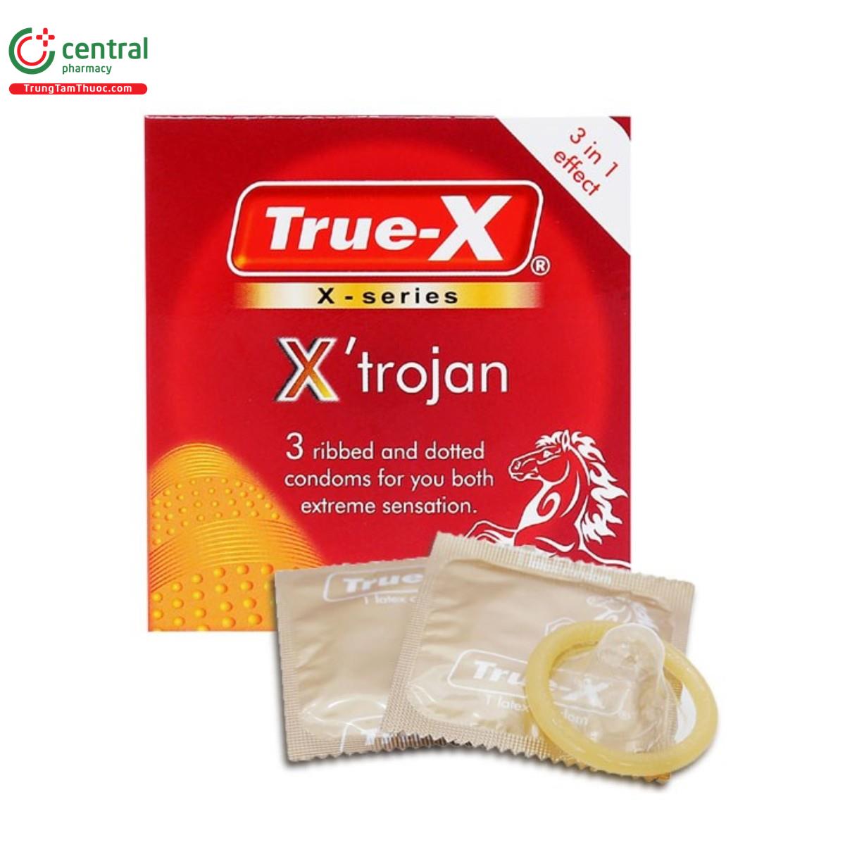 Bao cao su True-X X'trojan – Thiết kế gân chấm tạo cảm giác mới lạ