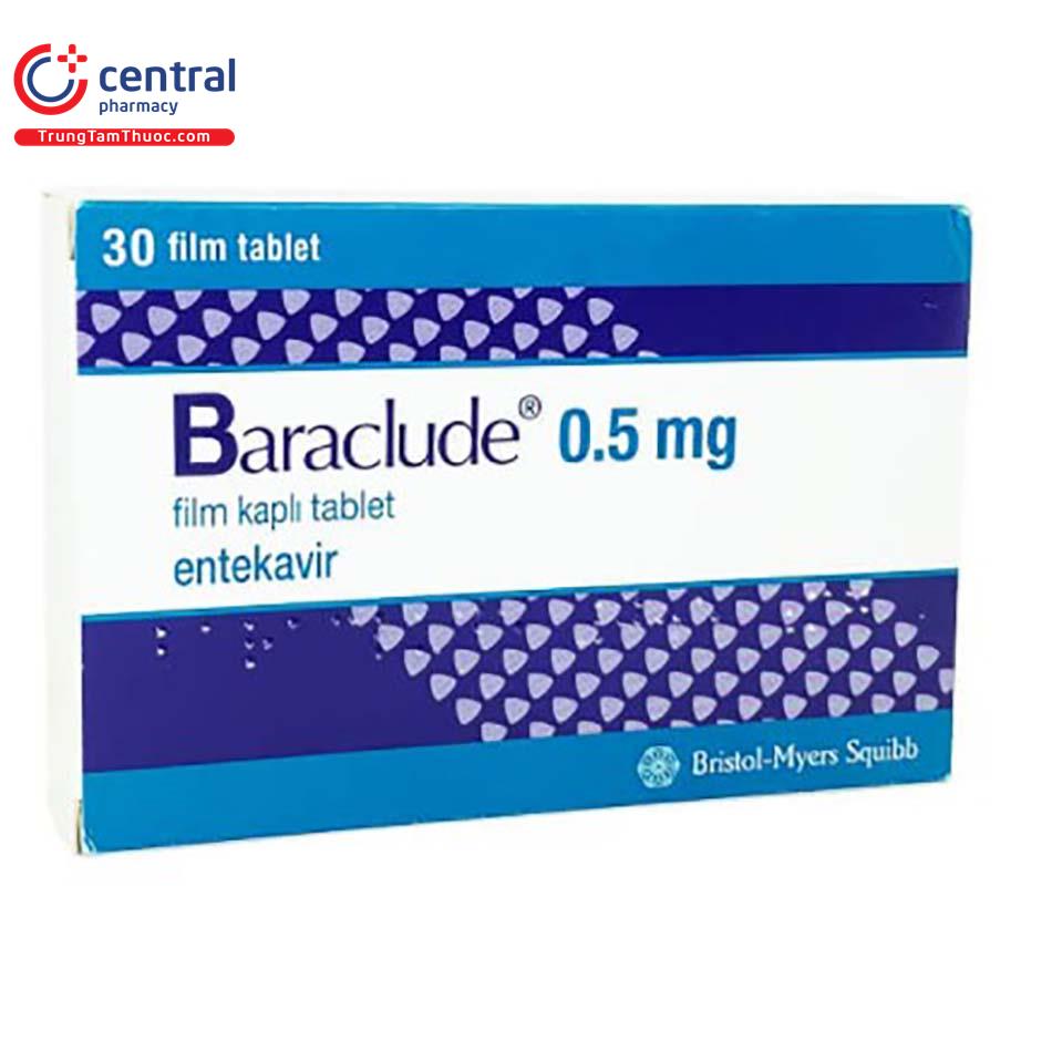 Thuốc Baraclude 0.5mg điều trị bệnh nhiễm virus viêm gan B mạn tính