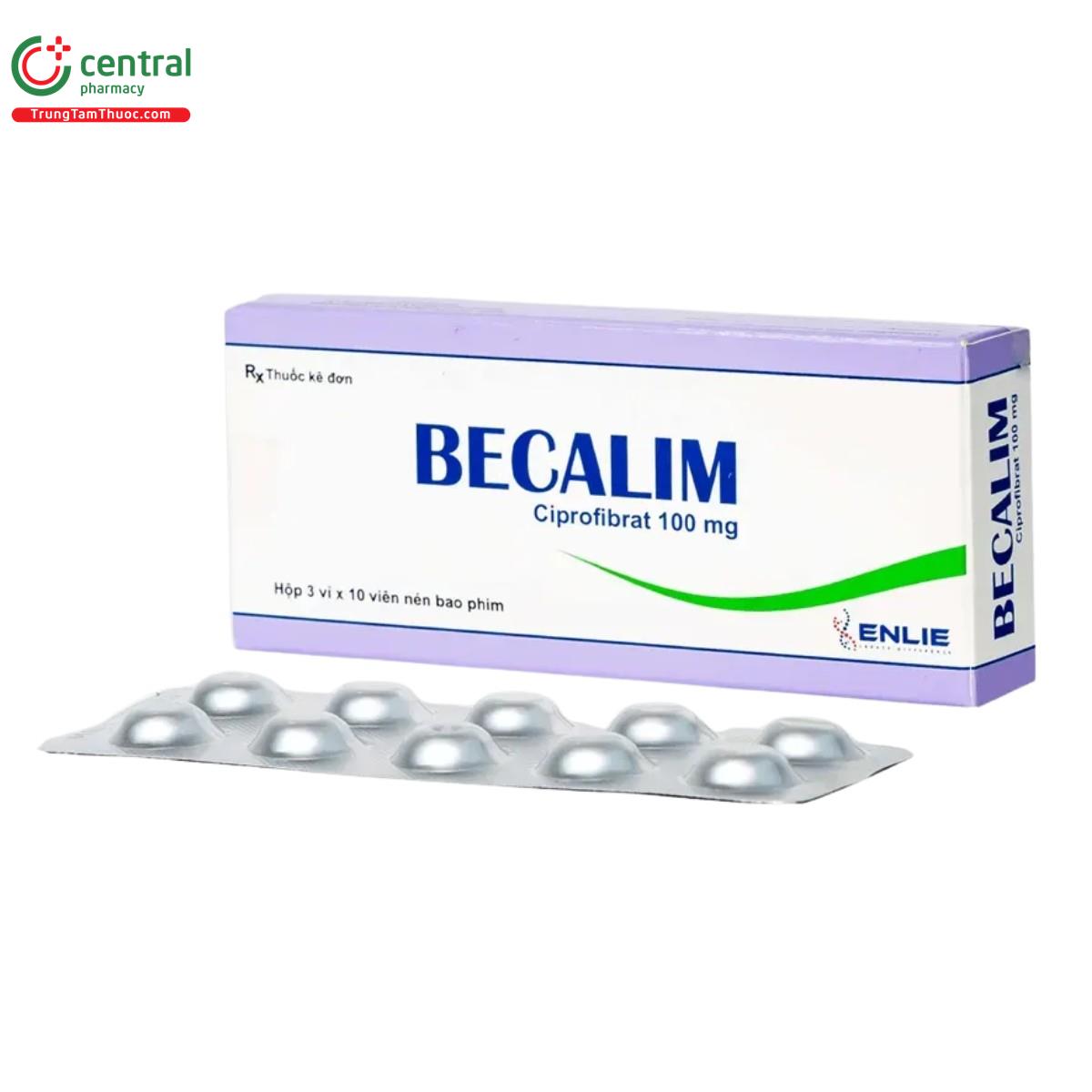Thuốc Becalim 100mg - Điều trị tình trạng tăng triglycerid máu nặng