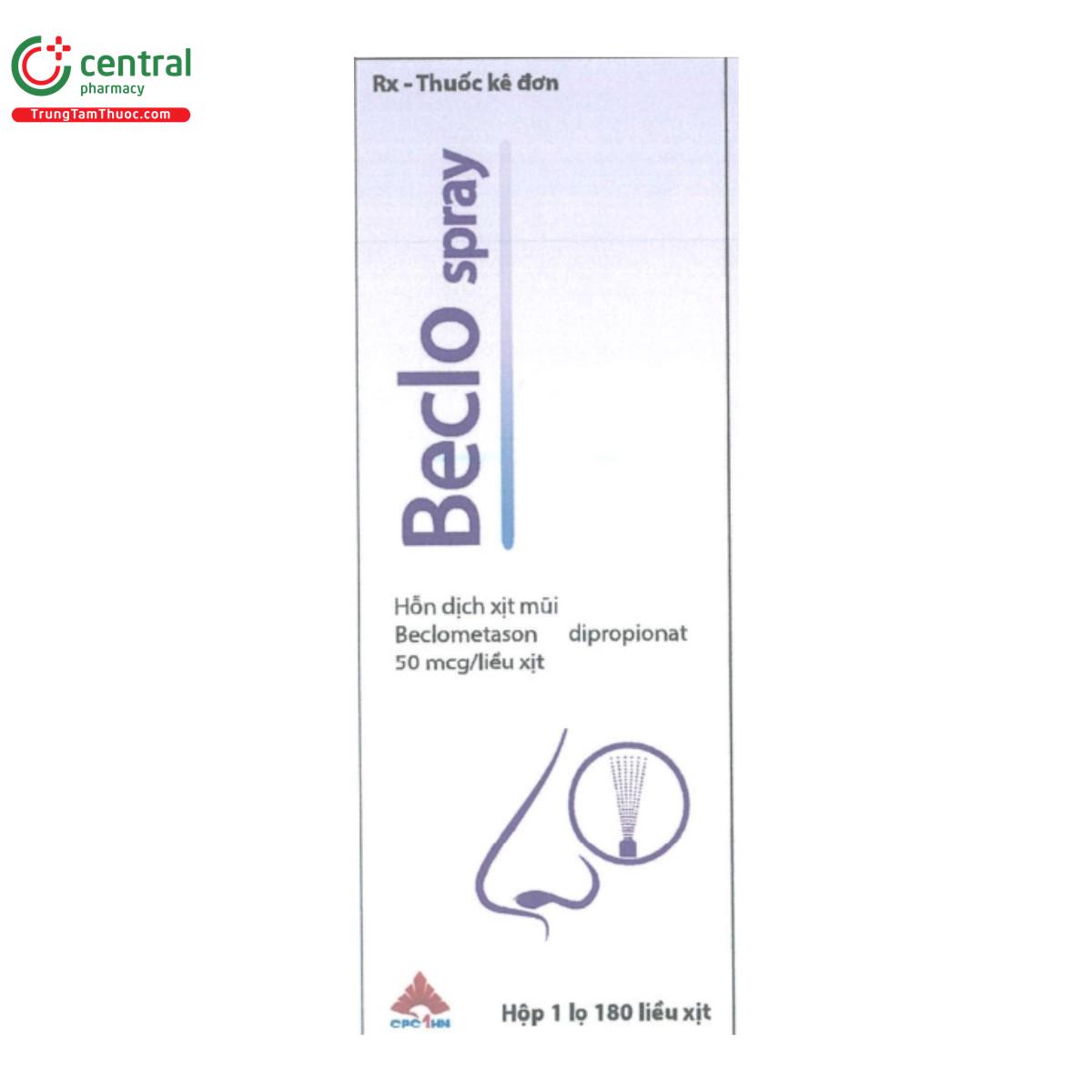 Thuốc Beclo spray 50mcg điều trị và phòng ngừa viêm mũi dị ứng mạn tính