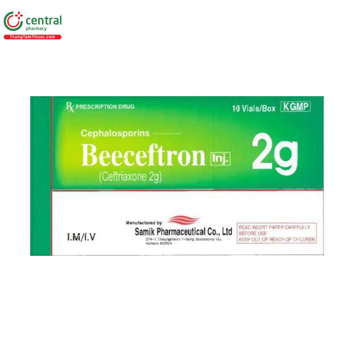 Thuốc Beeceftron Inj. 2g - Điều trị các trường hợp nhiễm khuẩn nặng