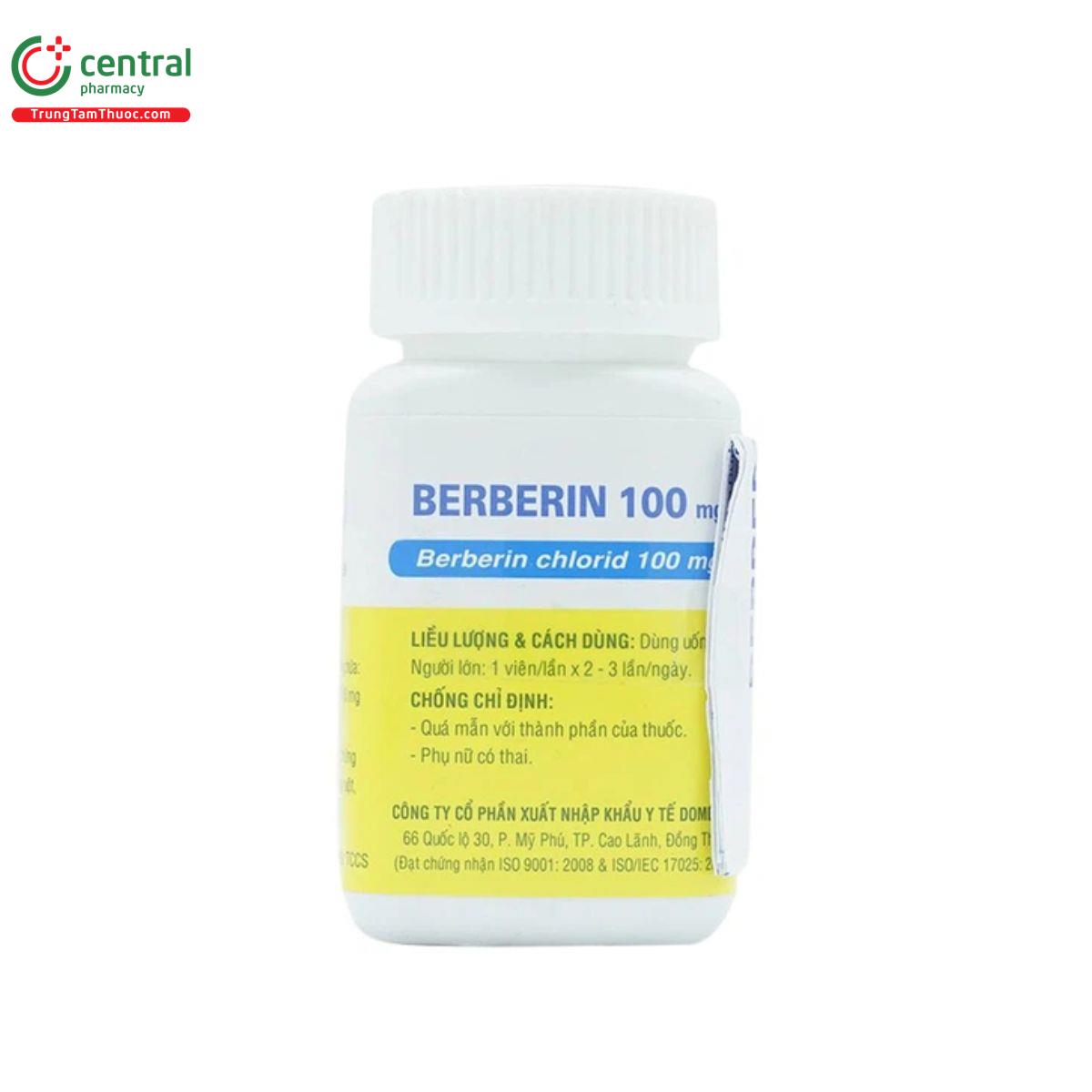 Thuốc Berberin 100mg Domesco điều trị nhiễm khuẩn đường ruột