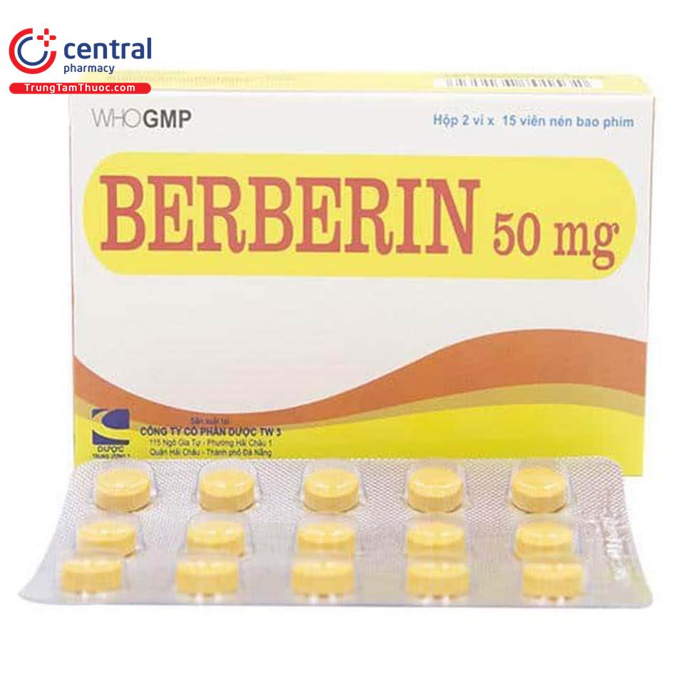 Thuốc Berberin 50mg TW3 (2 vỉ x 15 viên) - Thuốc điều trị tiêu chảy