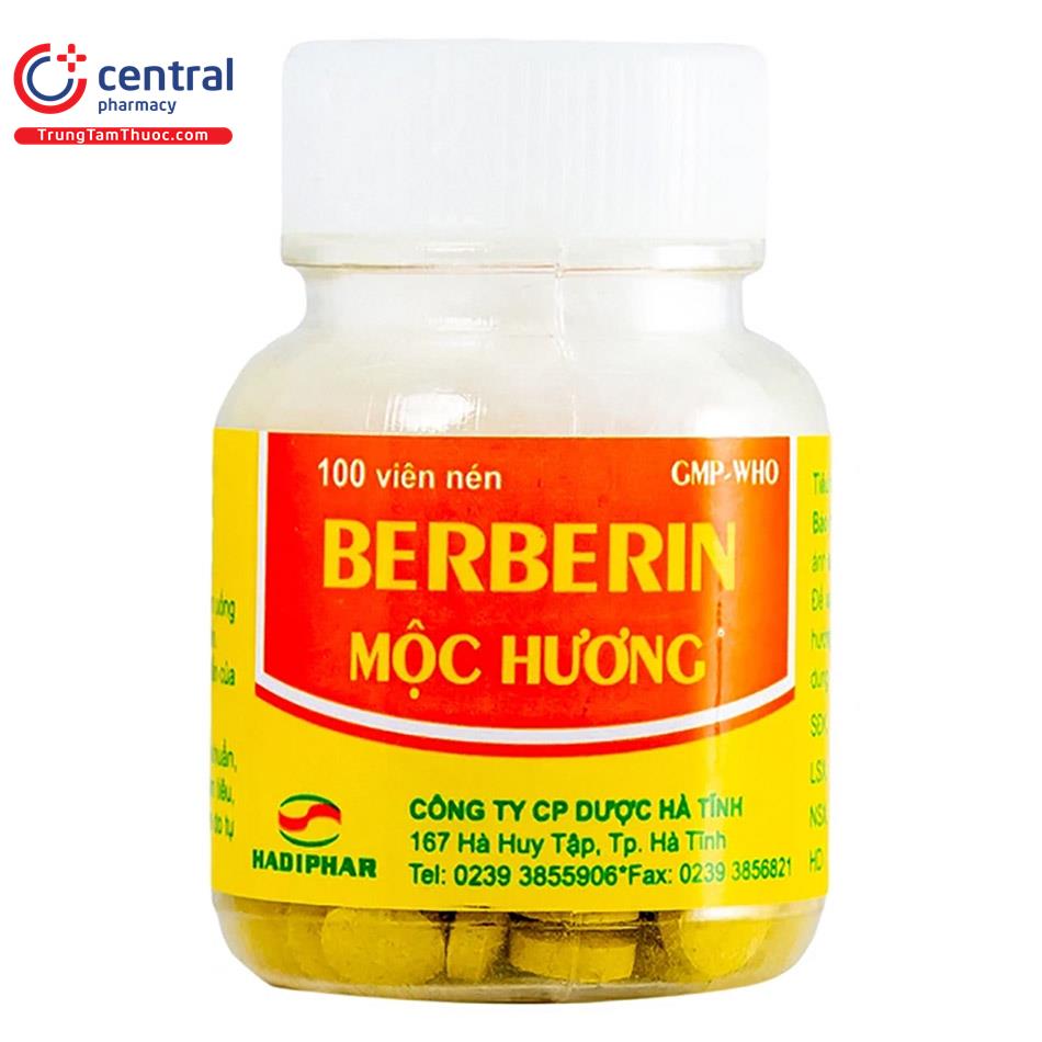 Thuốc Berberin Mộc Hương (lọ 100 viên) điều trị tiêu chảy