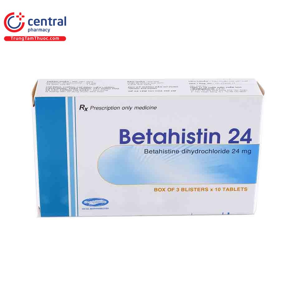 [CHÍNH HÃNG] Thuốc Betahistin 24 Saviđiều trị hoa mắt, chóng mặt