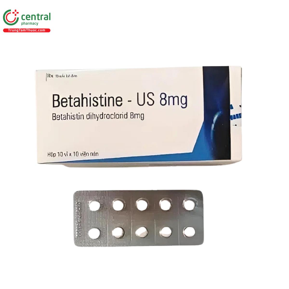 Thuốc Betahistine - US 8mg điều trị triệu chứng do hội chứng Meniere
