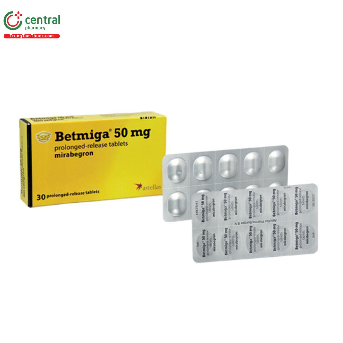 Thuốc Betmiga 50 mg - điều trị hội chứng bàng quang tăng hoạt (OAB)