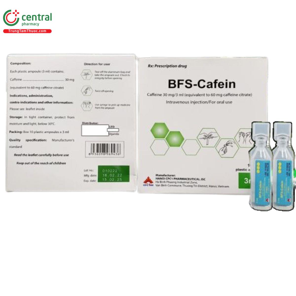 Thuốc BFS-Cafein 30mg/3ml trị ngưng hô hấp tạm thời ở trẻ sơ sinh