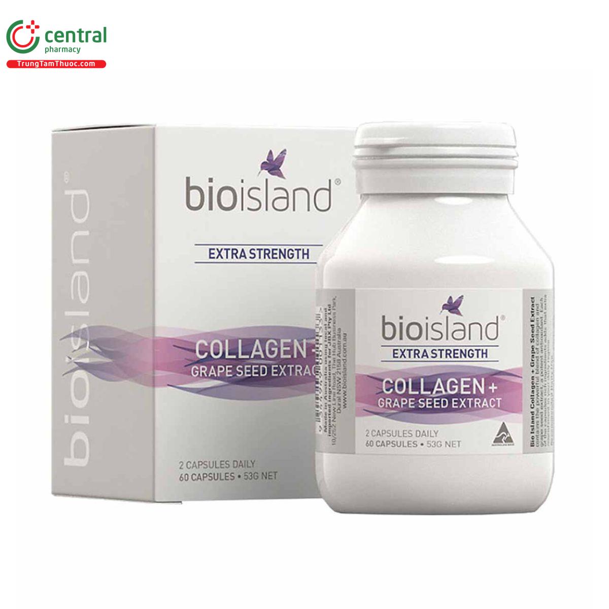 Bio Island Collagen + Grape Seed Extract dưỡng da đàn hồi, mịn màng