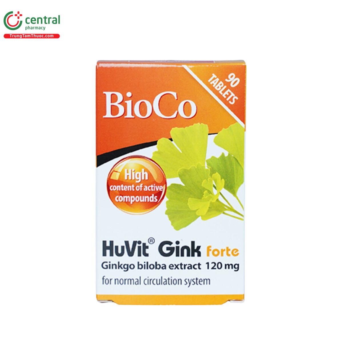 Thuốc BioCo HuVit Gink forte tăng lưu thông máu não, cải thiện trí nhớ