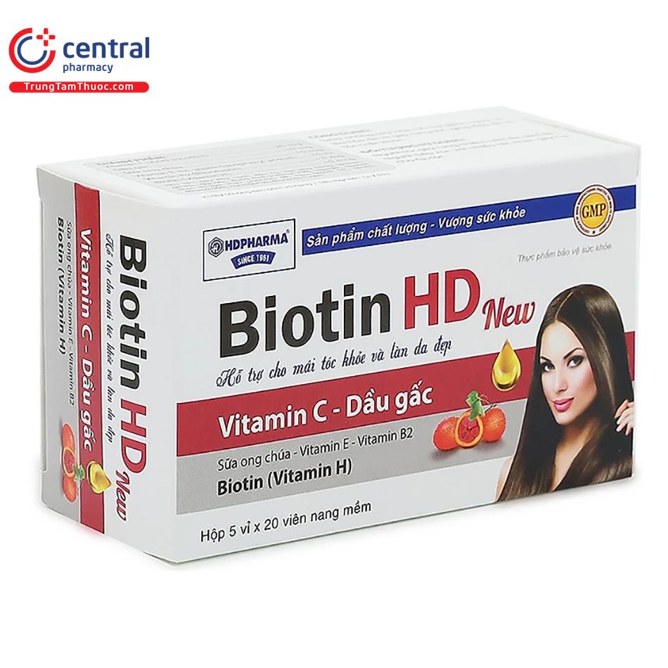 Thuốc Biotin HD New làm đẹp da, củng cố cấu trúc tóc, giảm khô xơ, gãy rụng