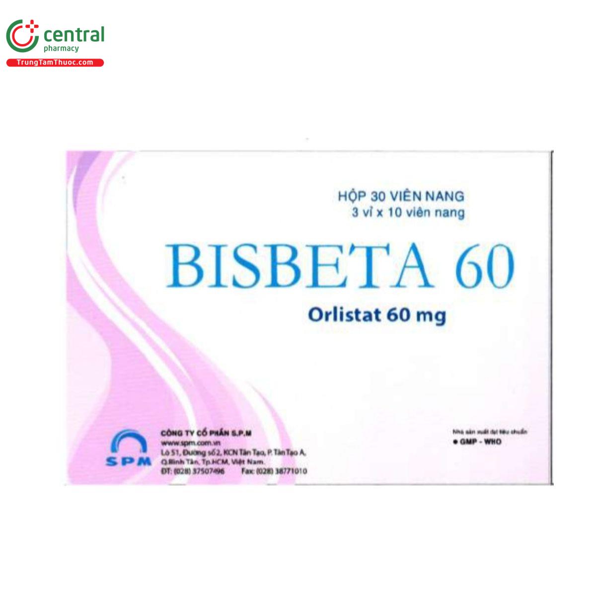 Thuốc Bisbeta 60 (Orlistat) hỗ trợ giảm cân ở người trưởng thành