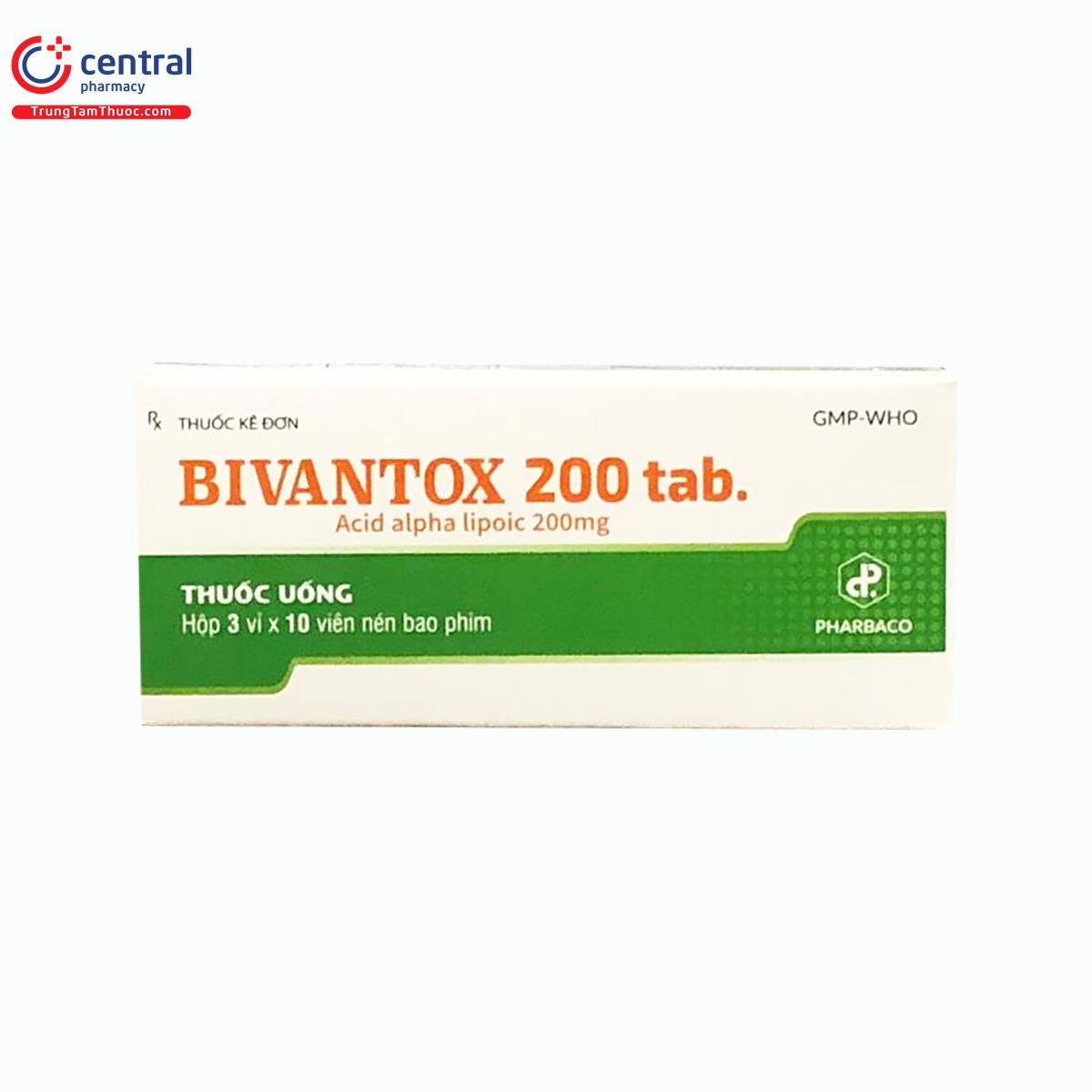 Thuốc Bivantox 200 tab. điều trị viêm đa dây thần kinh do tiểu đường