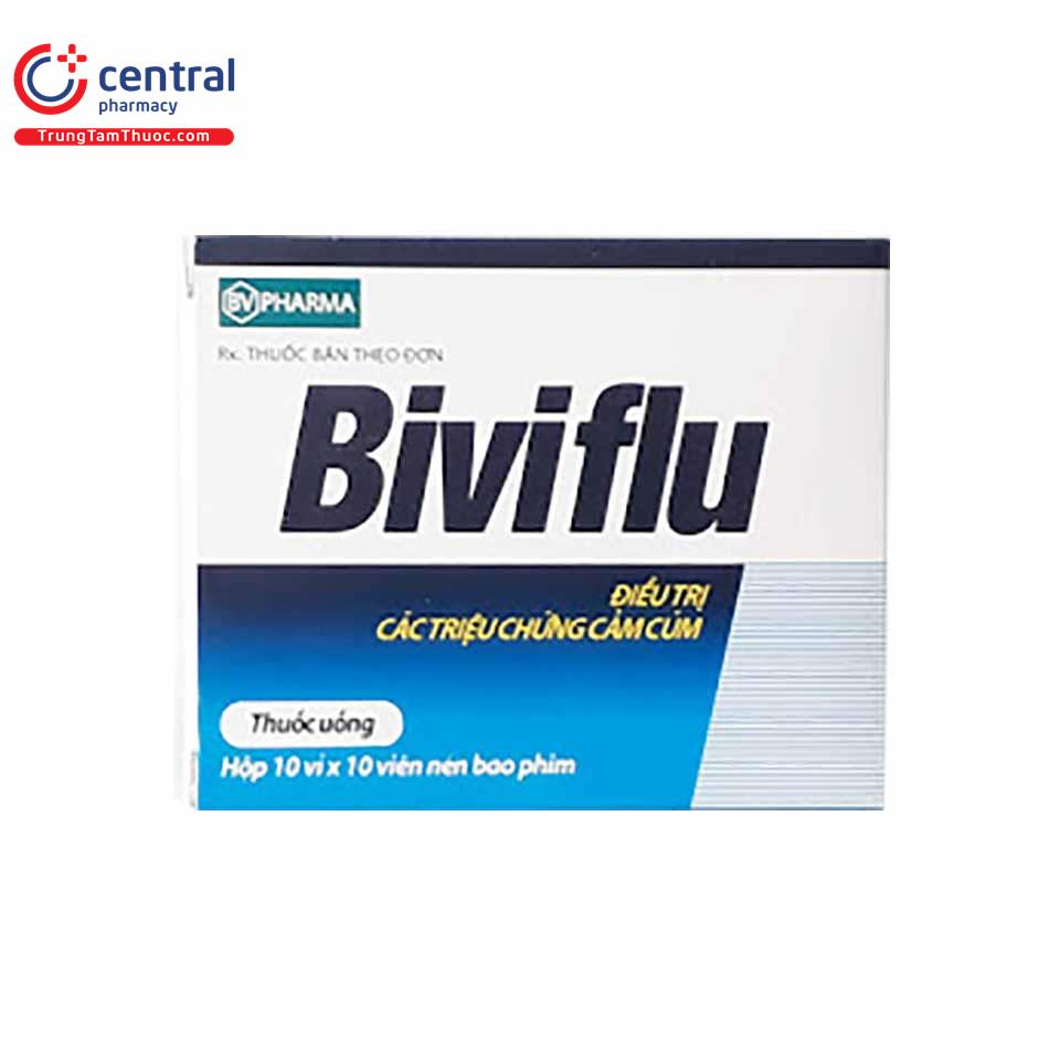 Thuốc Biviflu (hộp 10 vỉ x 10 v) - điều trị các triệu chứng cảm cúm