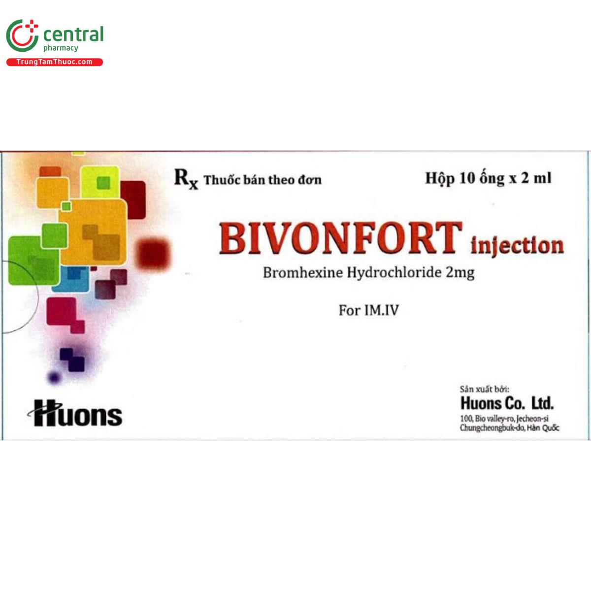 Thuốc Bivonfort Injection - Điều trị rối loạn dịch tiết phế quản