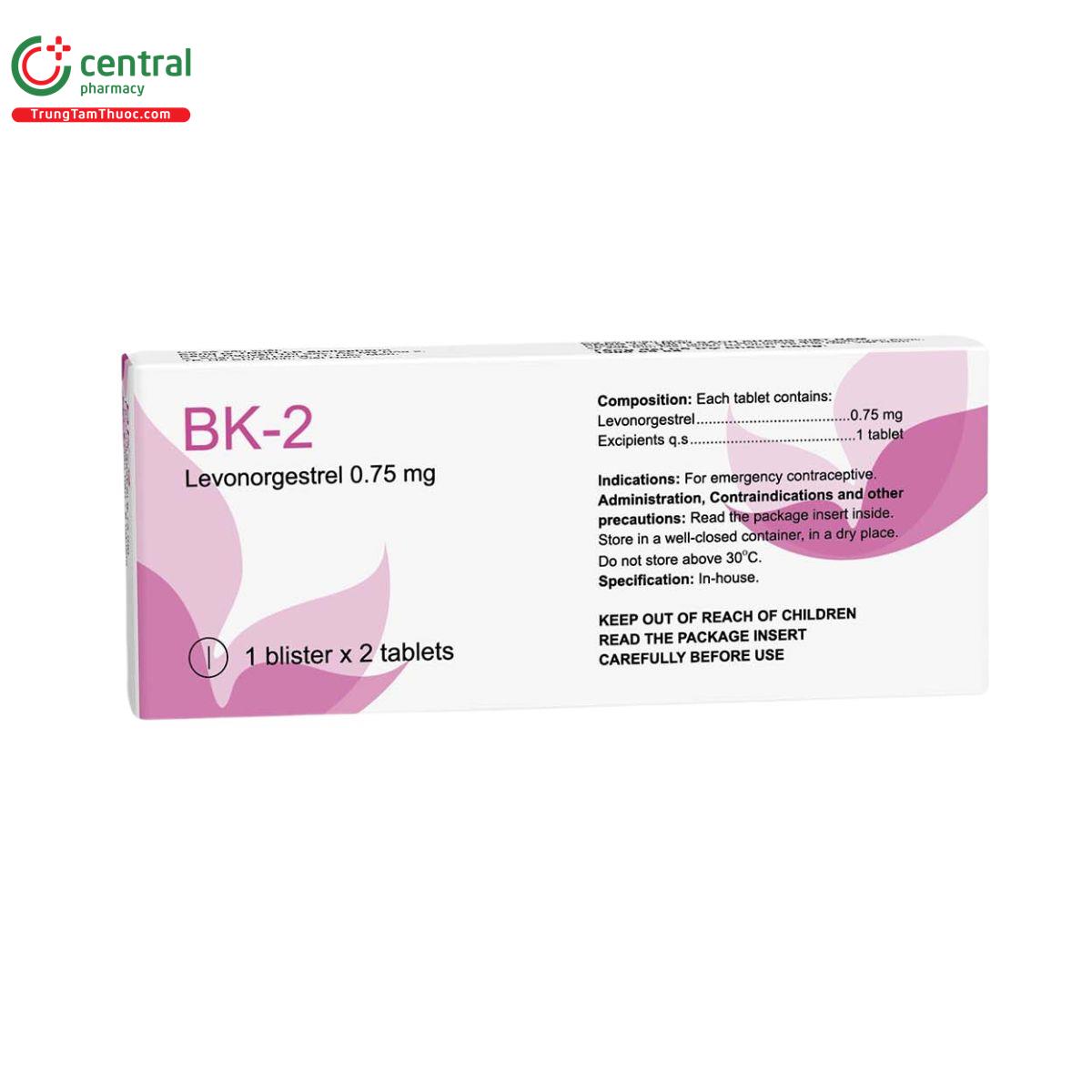 Thuốc BK-2 giúp tránh thai khẩn cấp hiệu quả trong vòng 72 giờ