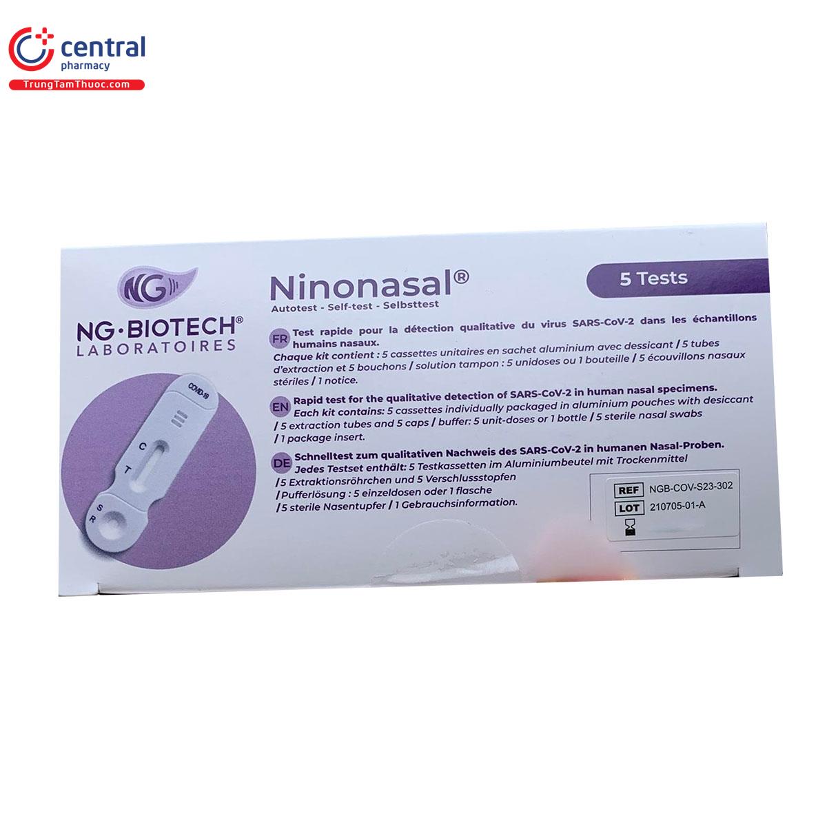 Bộ kit test nhanh Ninonasal NG Test SARS-CoV-2 Ag NG Biotech cách dùng