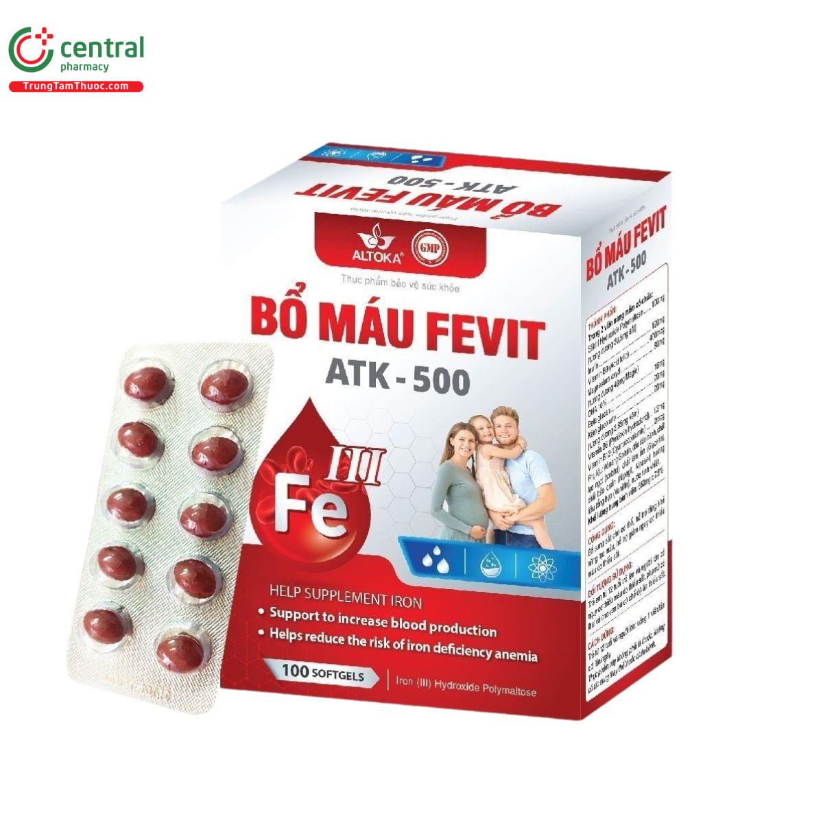 Thuốc Bổ Máu Fevit ATK - 500 bổ sung sắt, giúp tăng tạo máu