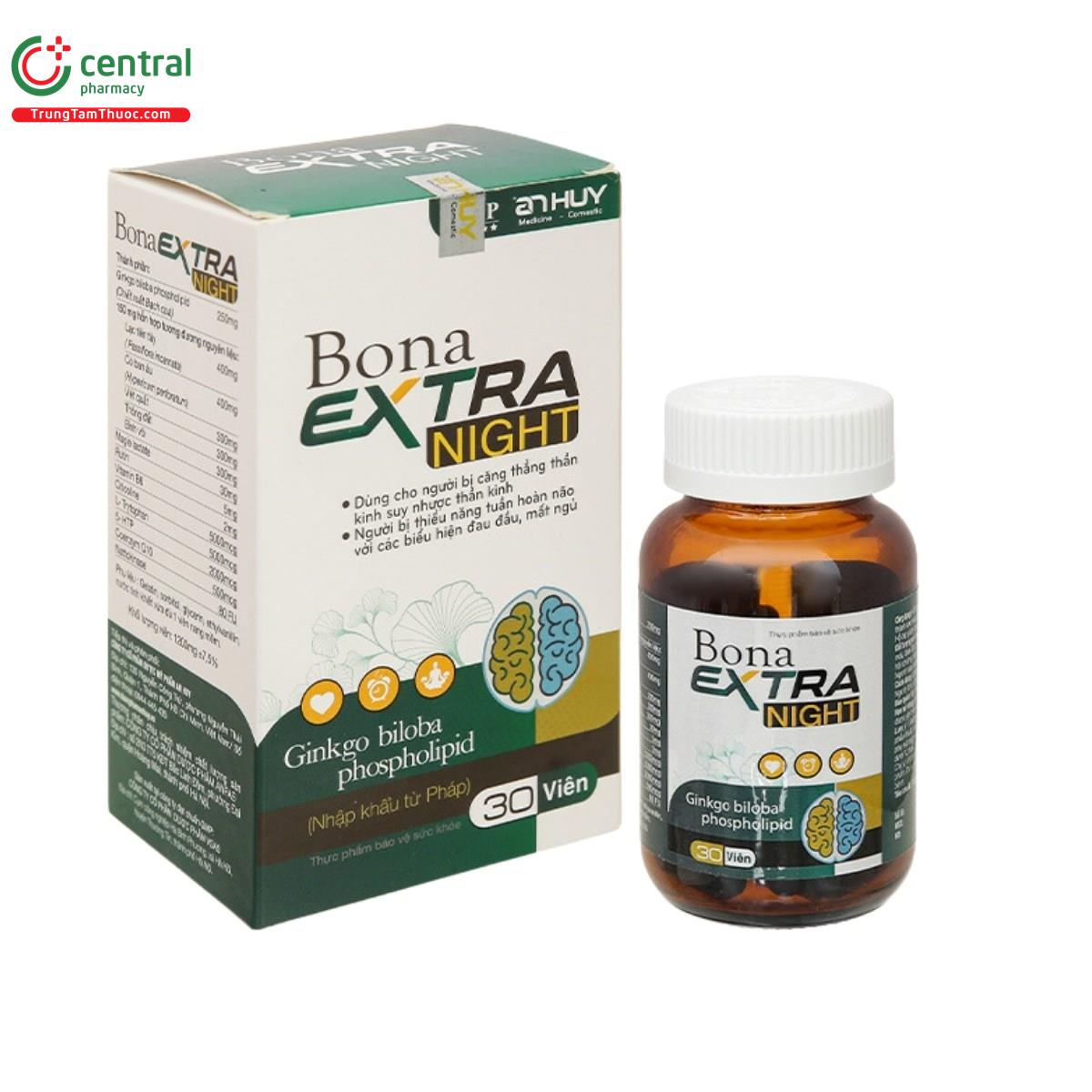 Bona Extra Night An Huy - Cải thiện tuần hoàn máu, giảm đau đầu, mất ngủ