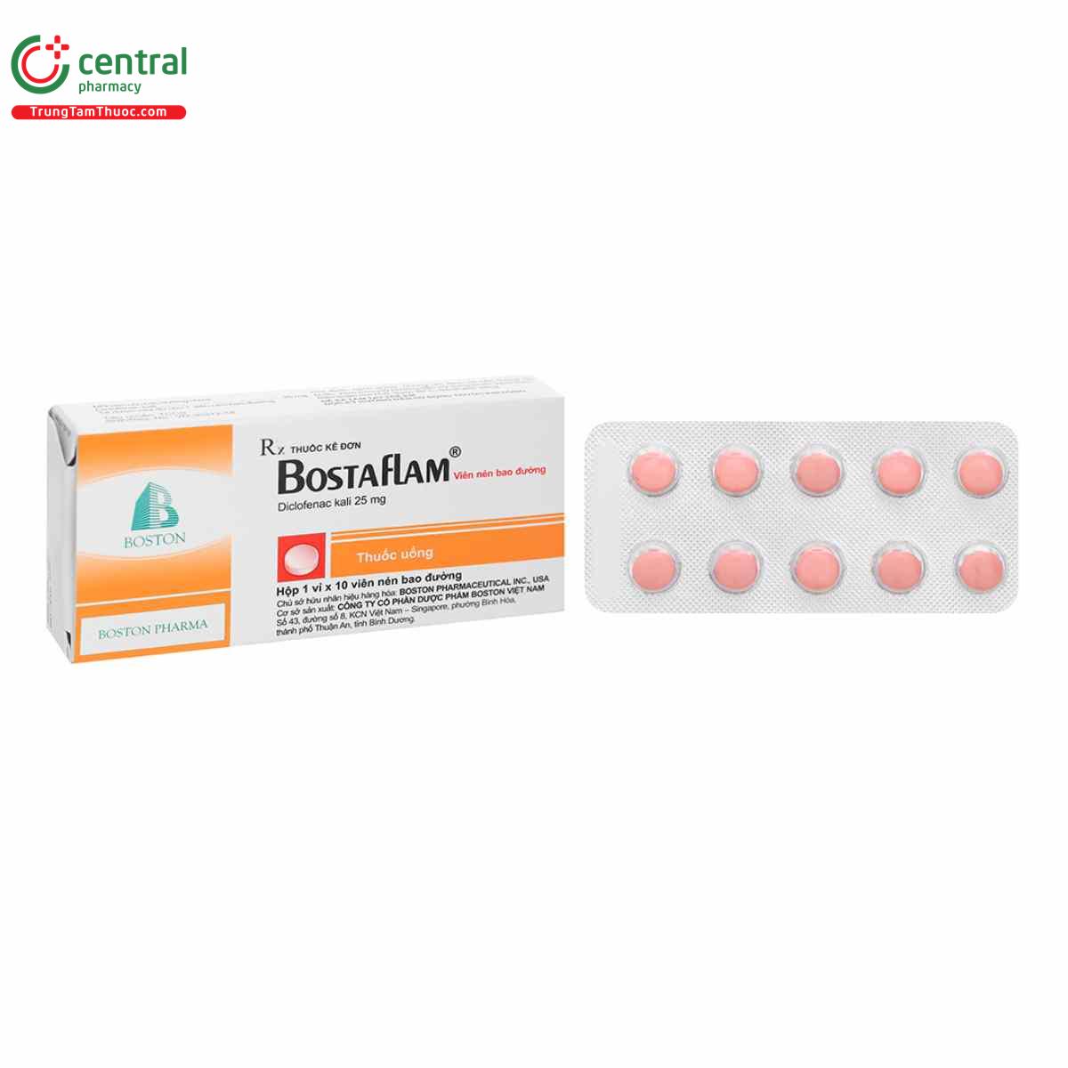 Thuốc Bostaflam 25mg điều trị giảm đau sau chấn thương sau phẫu thuật