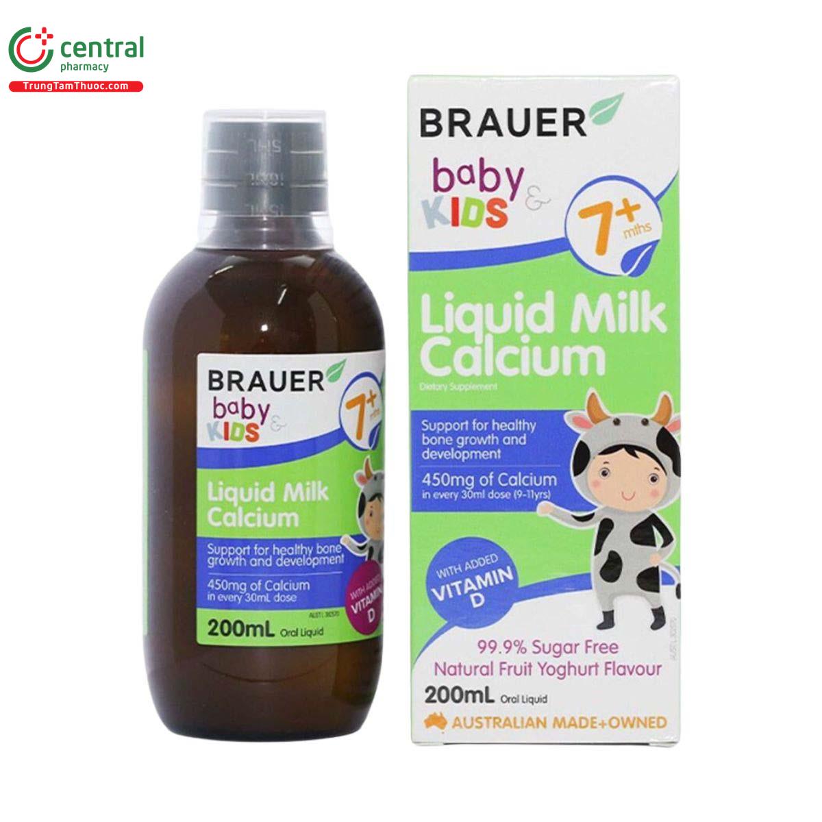 Brauer Baby & Kids Liquid Milk Calcium - Bổ sung Canxi, Vitamin D3