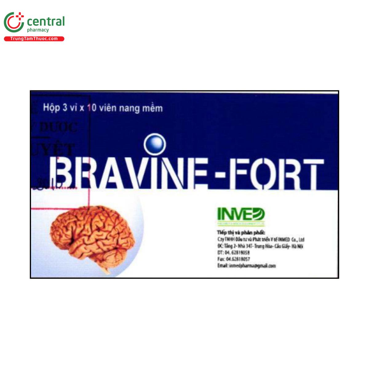 Thuốc Bravine Fort 80mg điều trị hội chứng thiểu năng tuần hoàn máu não