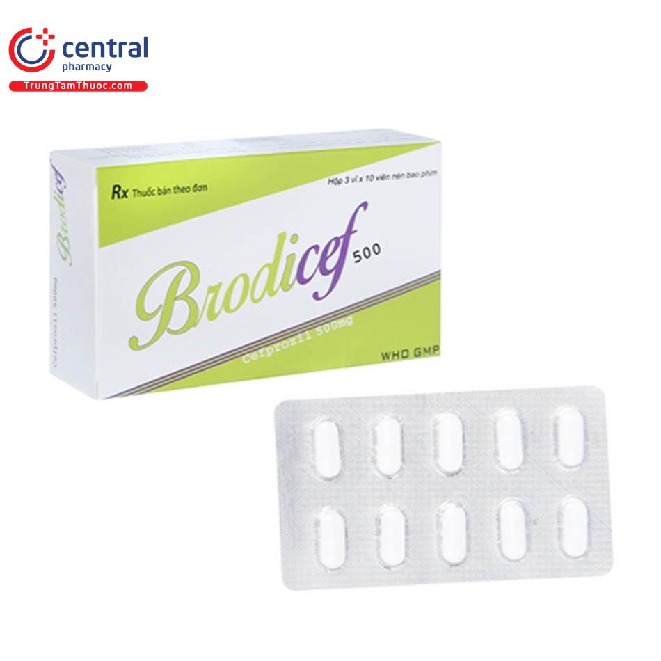 [CHÍNH HÃNG] Thuốc Brodicef 500 điều trị nhiễm khuẩn đường hô hấp.