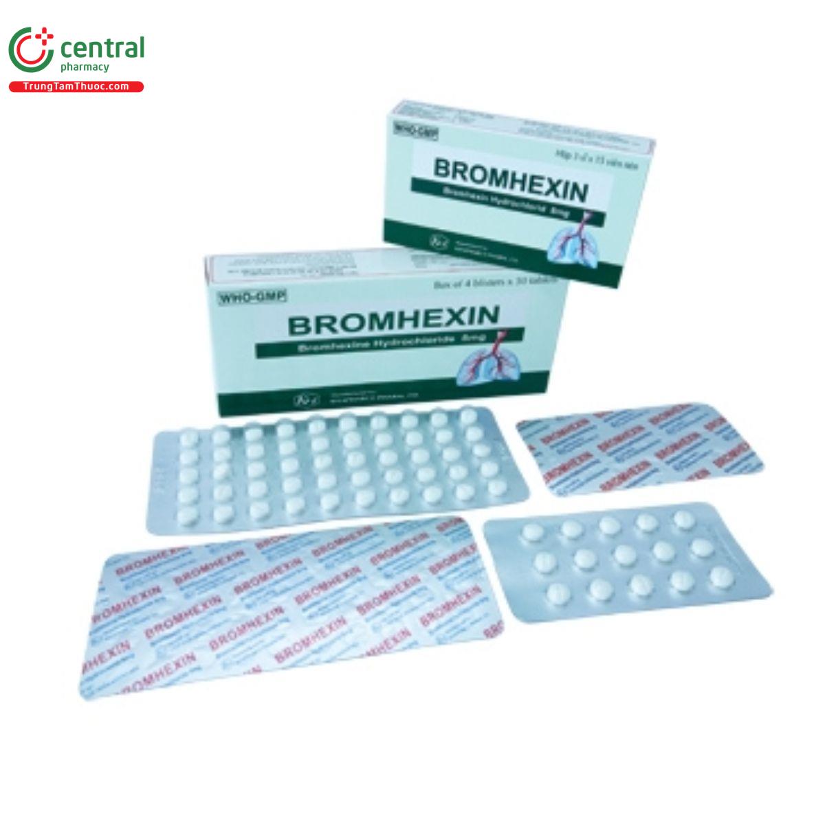 Thuốc Bromhexin 8mg Khapharco giảm tiết dich nhầy trong viêm phế quản