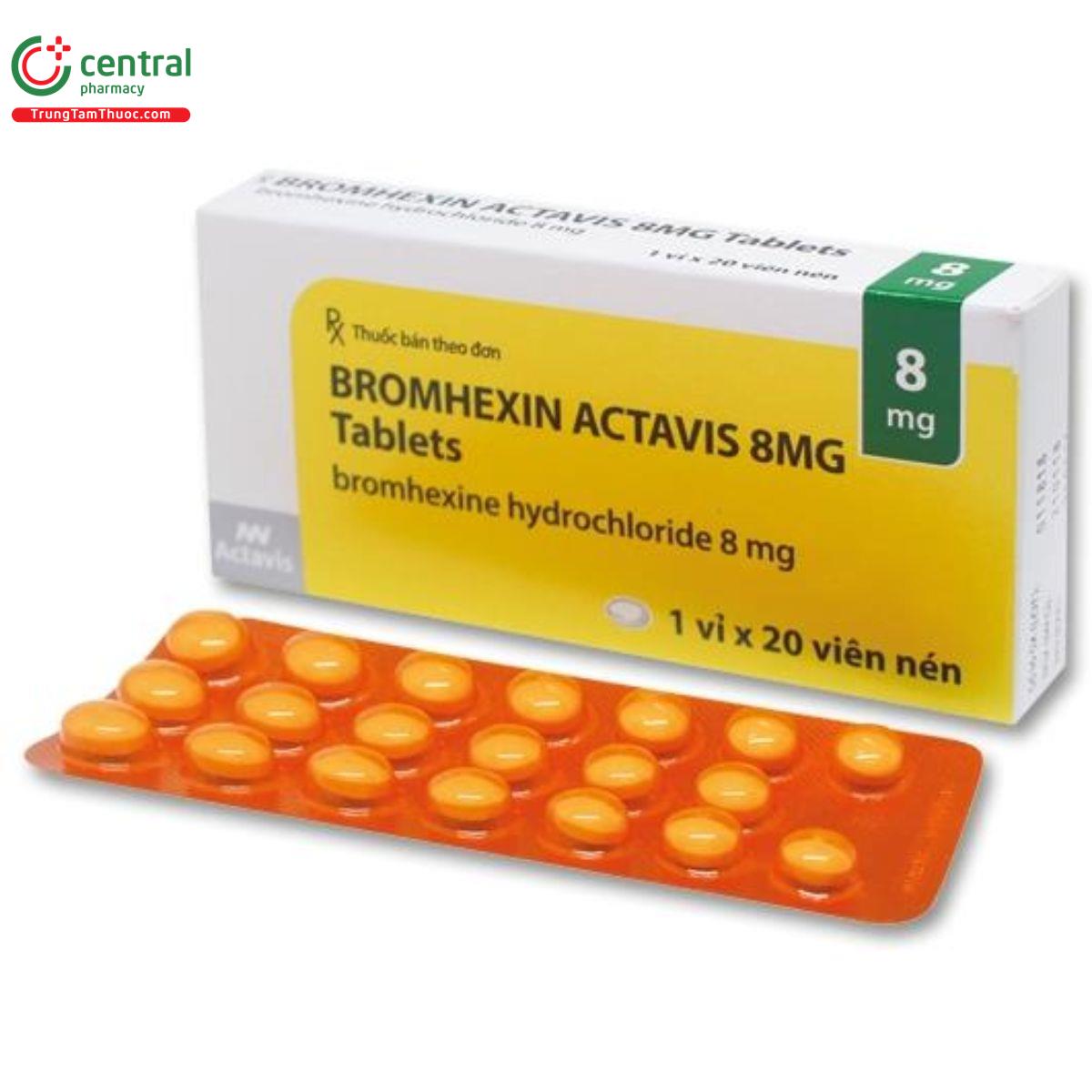 Thuốc Bromhexin Actavis 8mg điều trị triệu chứng bệnh hô hấp