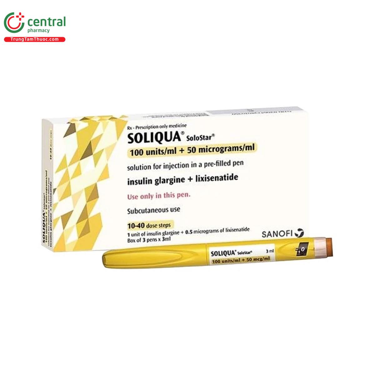 Thuốc tiêm tiểu đường Soliqua SoloStar: Chỉ định, cách dùng, lưu ý