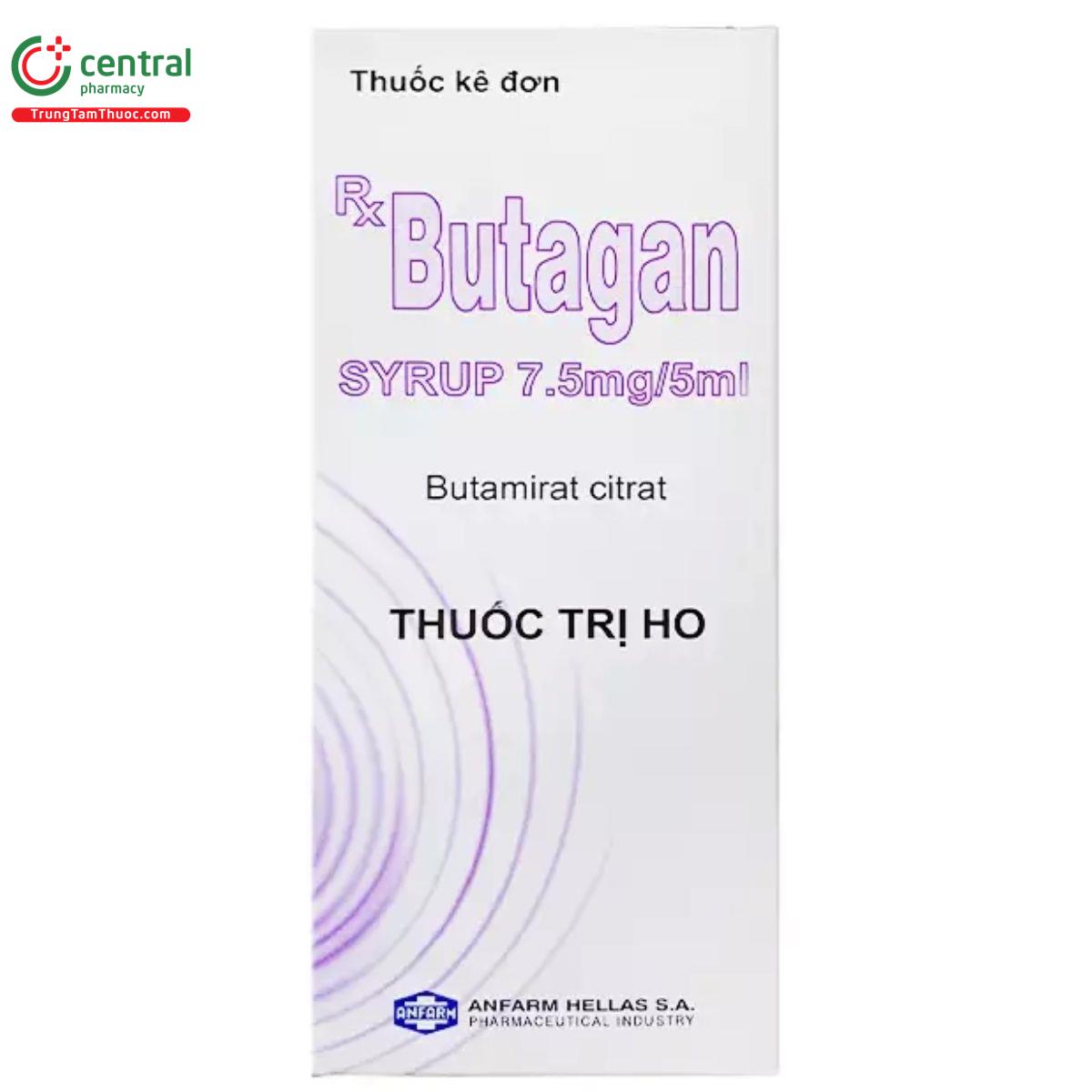 Thuốc Butagan Syrup 7,5mg/5ml Chỉ định điều trị ho do các nguyên nhân