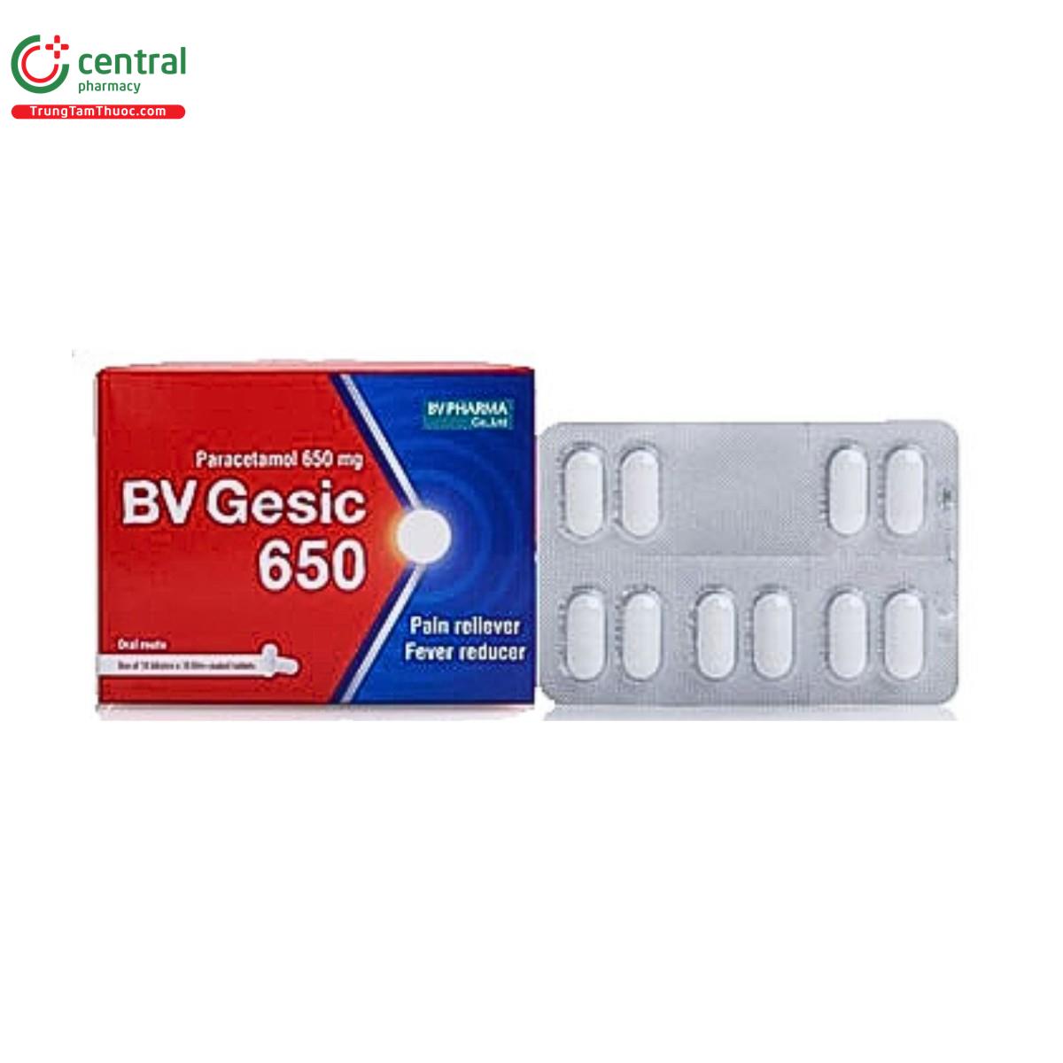 Thuốc BV Gesic 650 làm giảm các triệu chứng đau và sốt từ nhẹ đến trung ...